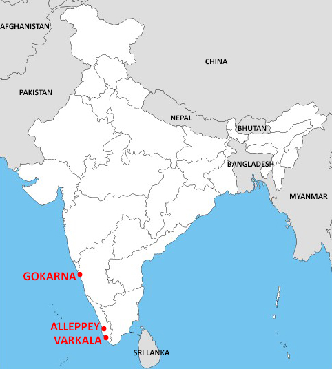 Gokarna - Alleppey - Varkala - India - Drop in the Ocean